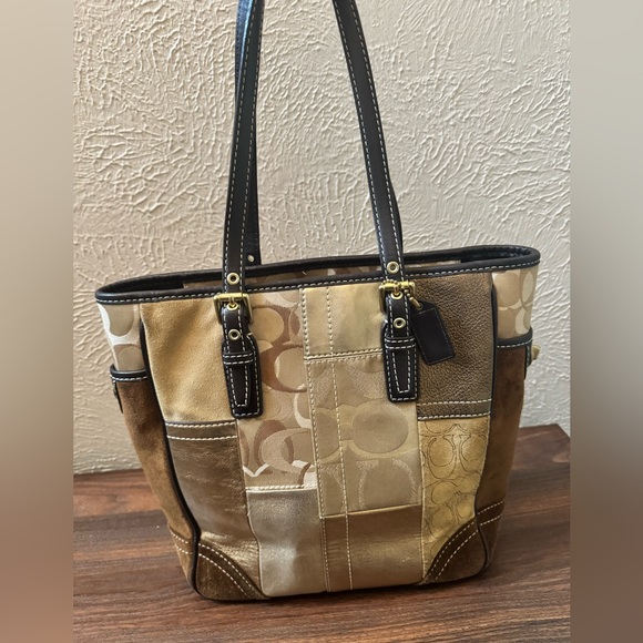 Coach | Bags | Coach Signature Patchwork Holiday Tote | Poshmark